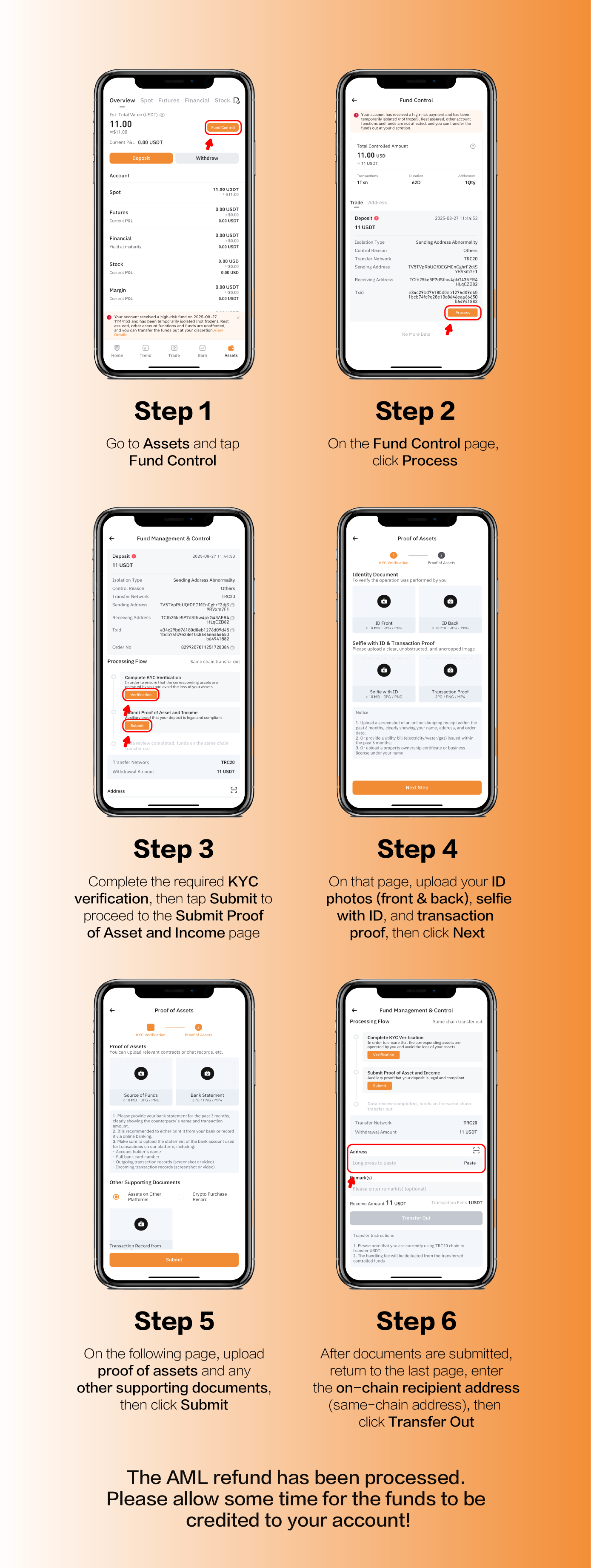 AML Restricted-Funds Refund Guide – UEEx